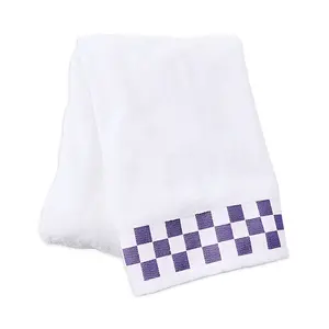 MACKENZIE-CHILDS Bath Towel With Check Border - Plum Check