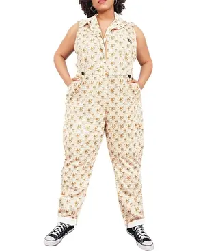 WILDFANG The Essential High Waisted Coverall - Vintage-like Bird White
