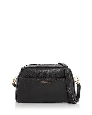 Michael Kors Jet Set Camera Leather Crossbody Bag - Black