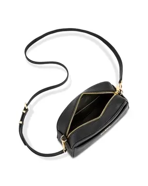 Michael Kors Jet Set Camera Leather Crossbody Bag - Black