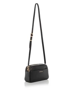 Michael Kors Jet Set Camera Leather Crossbody Bag - Black