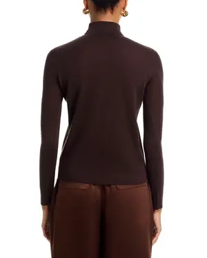 Co Long Sleeved Cashmere Turtleneck Top - Chocolate