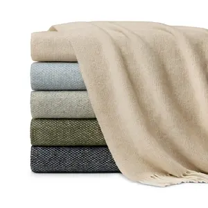 SFERRA Cervino Wool-cashmere Throw Blanket Forest
