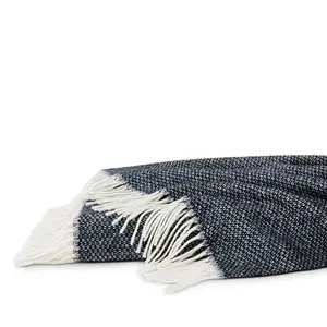 SFERRA Cervino Wool-cashmere Throw Blanket - Navy