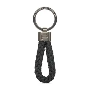 Porsche Design Braided Leather Rope Key Ring - Black