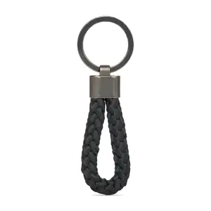 Porsche Design Braided Leather Rope Key Ring - Black