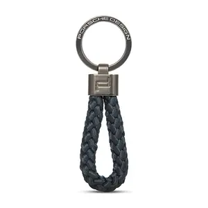 Porsche Design Braided Leather Rope Key Ring - Dark Blue