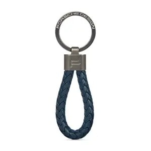 Porsche Design Braided Leather Key Ring Dark Blue