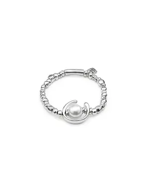 UNODE50 Pearl Beaded Sterling Plated Bracelet - Silver
