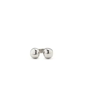 UNODE50 18k -plated Open Ring With Two Beads - Silver