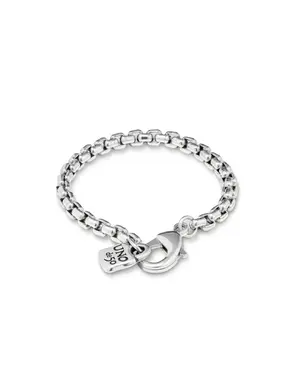 UNODE50 Sterling Plated Chain Bracelet With Padlock Charm