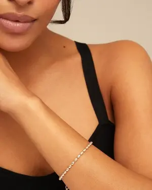 UNODE50 Sterling -plated Charm Bracelet With Oval Links