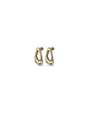 UNODE50 Interlocked Link Drop Earrings - Gold