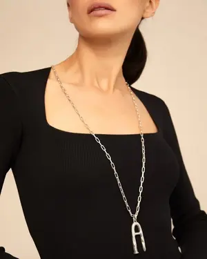 UNODE50 Sterling Plated Long Chain Necklace - Silver