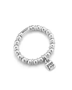 UNODE50 Sterling Plated Elastic Beaded Bracelet With Charm