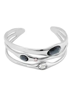 UNODE50 Rigid Crystal Bangle - Silver