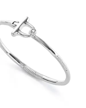 UNODE50 Sterling-plated Bangle Bracelet With White Topaz