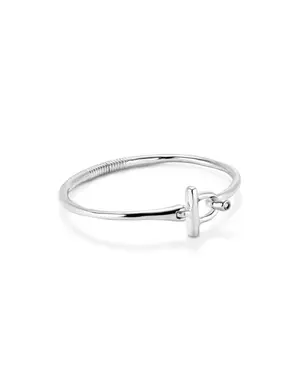 UNODE50 Sterling-plated Bangle Bracelet With White Topaz