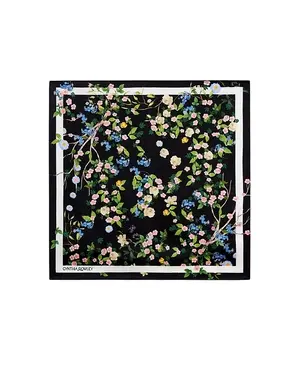 Cynthia Rowley Bloom Silk Scarf - Black Floral