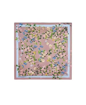 Cynthia Rowley Bloom Silk Scarf - Mauve Floral