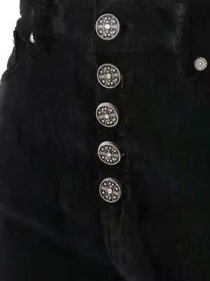 DONDUP Corduroy Trousers With Embellished Buttons - Black