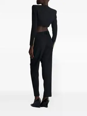 Balmain Padded-shoulder Zip-front Cropped Jacket