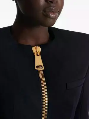 Balmain Padded-shoulder Zip-front Cropped Jacket