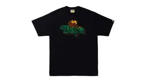 A BATHING APE Camo C Milo On Tee Shirt - Black/green