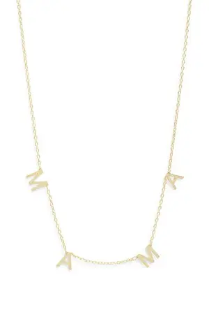 THE SIS KISS Mini Mama Charm Chain Necklace Gold No Crystals