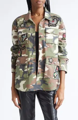 Cinq À Sept Camo Jacket With Western Appliqués