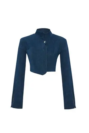 JENDUE Cropped Denim Jacket