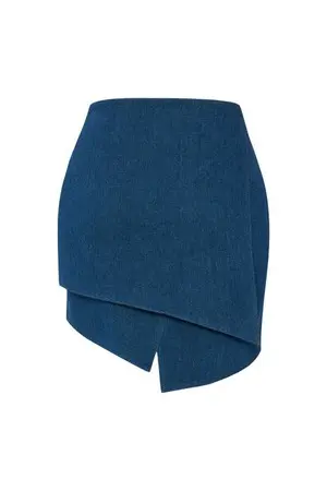 JENDUE Endless Line Denim Mini Skirt
