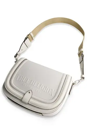 True Religion Logo Denim Saddle Bag