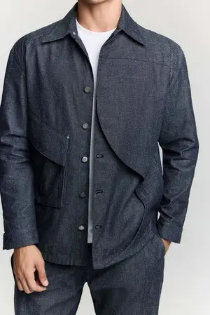 JENDUE Layered Denim Jacket