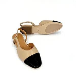 AMIE RAFA Lyon Slingback Flats - Tan