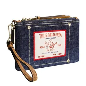 True Religion Buddha Patch Denim Wristlet
