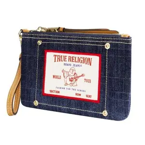 True Religion Buddha Patch Denim Wristlet