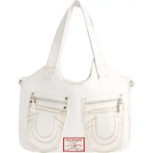 True Religion Horseshoe Stitch Satchel - White