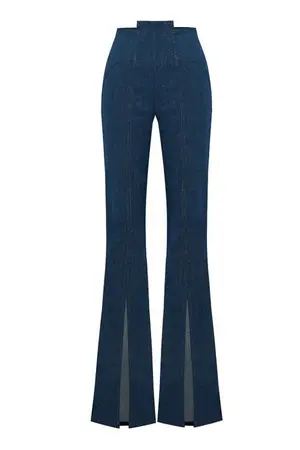 JENDUE High-waisted Flared Jeans With Slits