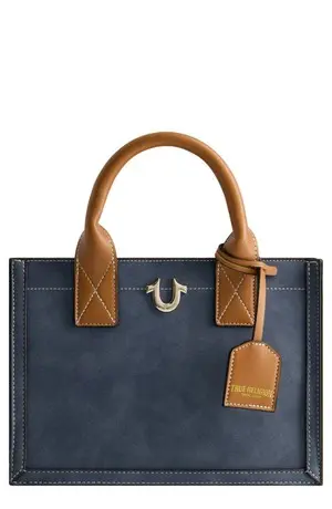 True Religion Modern Edge Suede Tote - Blue