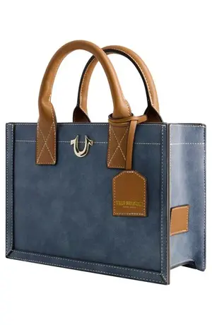 True Religion Modern Edge Suede Tote - Blue