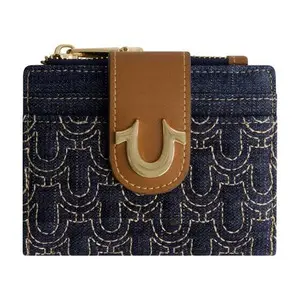 True Religion Horseshoe Quilted Small Wallet - Dark Denim