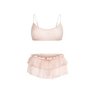SKIMS Romance Bralette And Skirt Set - Light Fawn