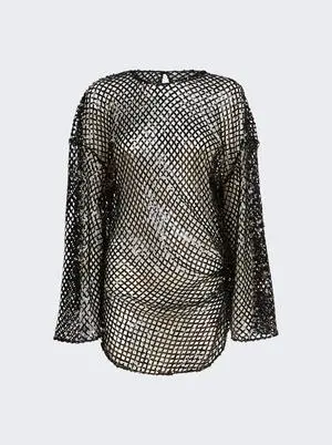 Attico Sequined Mini Dress - Black