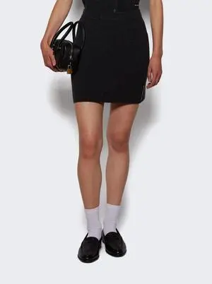 Alexander Wang Mini Skirt With Knit Logo Patch - Grey