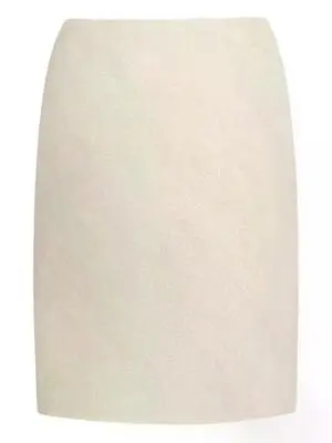 12 STOREEZ Silk Pencil Midi Skirt - Neutrals