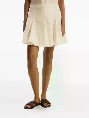 12 STOREEZ Pleated Mini Skirt - Neutrals