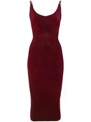 MUGLER Sleeveless Knitted Midi Dress
