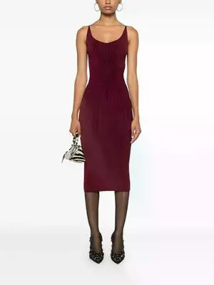 MUGLER Sleeveless Knitted Midi Dress