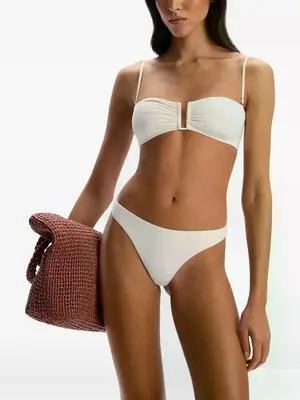 12 STOREEZ Gathered V-neck Bikini Top - White